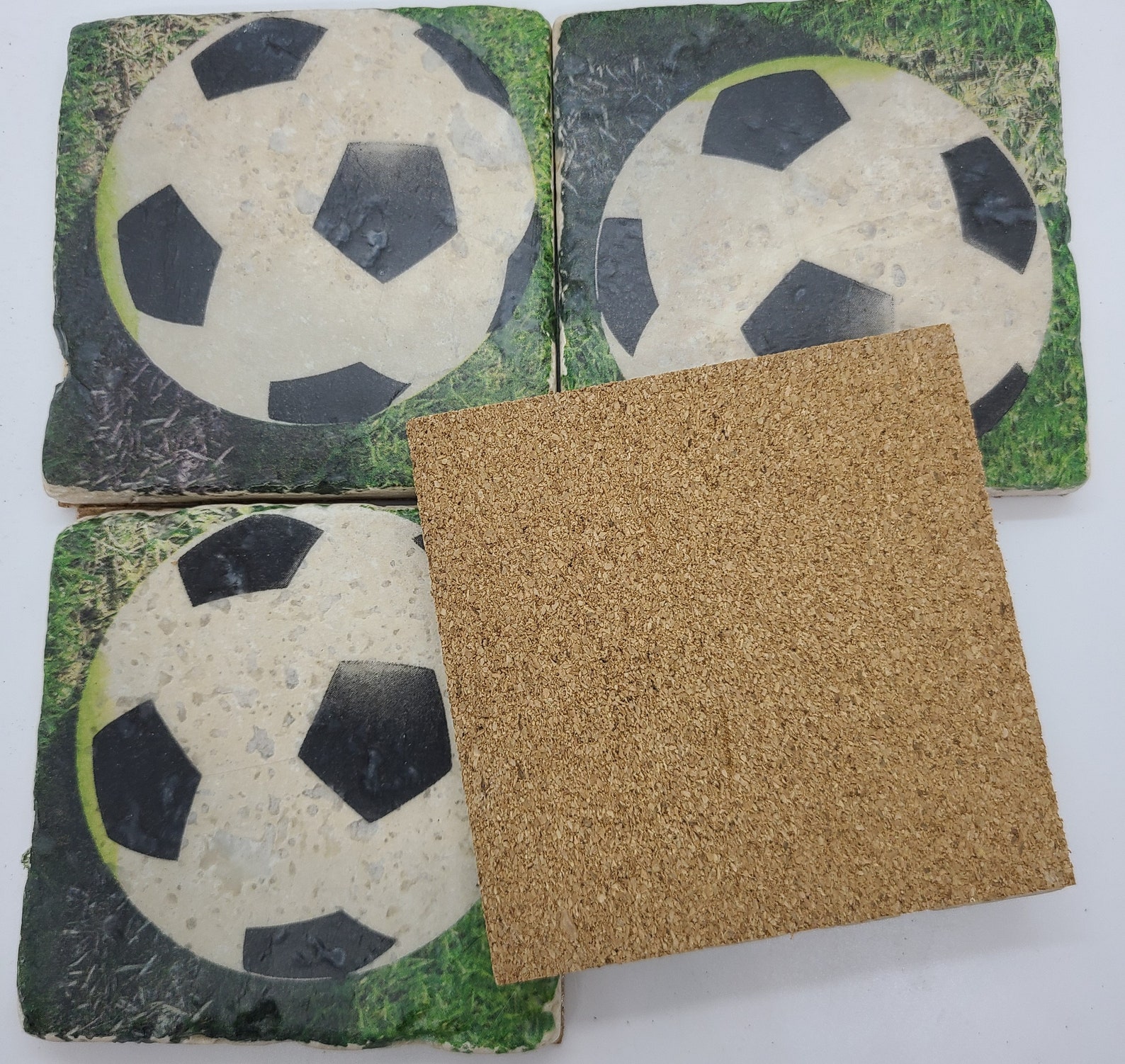 Soccer Stone Coasters Soccer Ball Coasters Stone Coasters Travertine ...