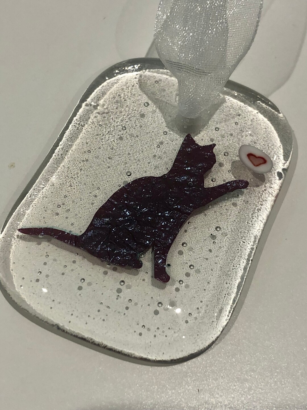 Cat/kitten With LOVE Heart Handmade Lightcatcher Birthday - Etsy