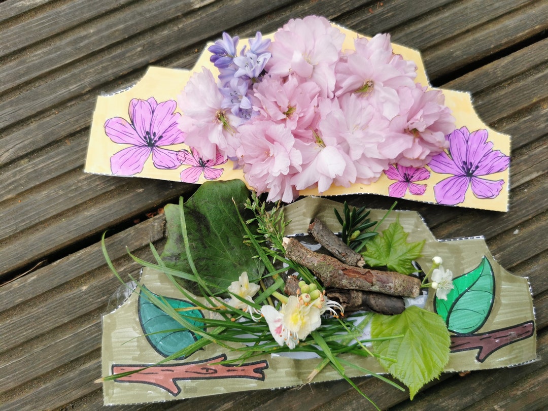 Flower Forest Paper Crown Party Coloring Printable Kids Craft | Spring ...