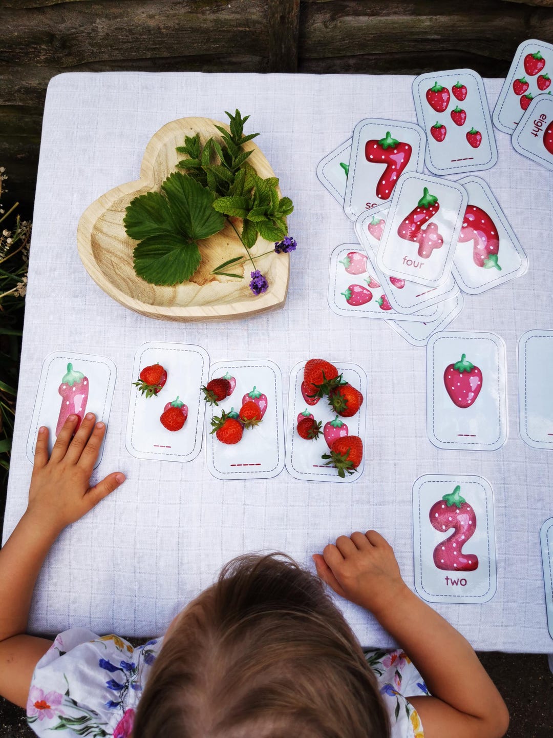 Montessori Printable Number Cards – Count and Match With Strawberries ...