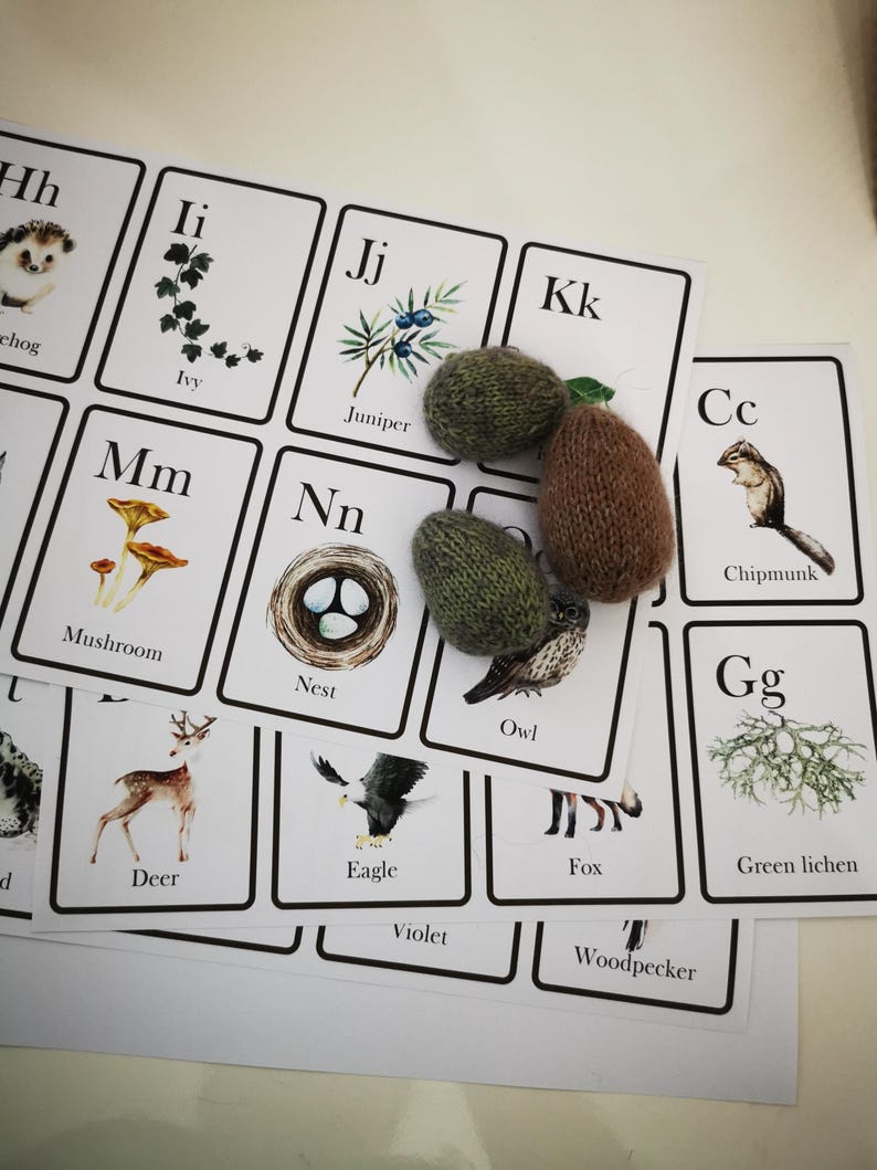 Forest Alphabet Flashcards for Kids | Printable PDF With Forest Animals ...