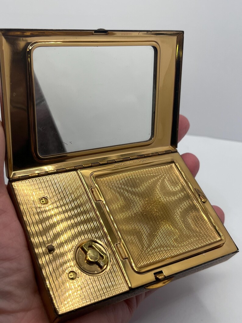 Vintage Melissa Musical Box and Powder Compact Mirror With Faux Pearl ...