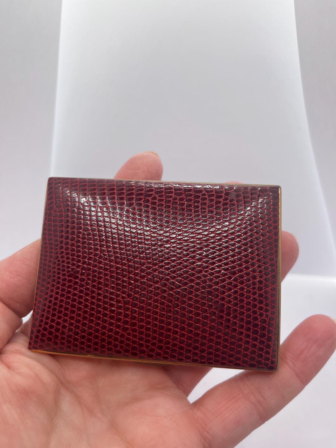Vintage Patrys Red Leather Snakeskin Powder Compact, Paris 1950s - Etsy