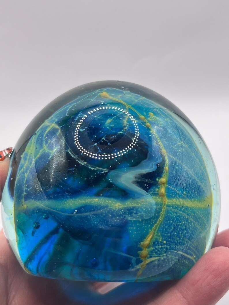 Mdina Glass Sphere Paperweight – Maltese Art Glass Orb, Ocean Swirl ...