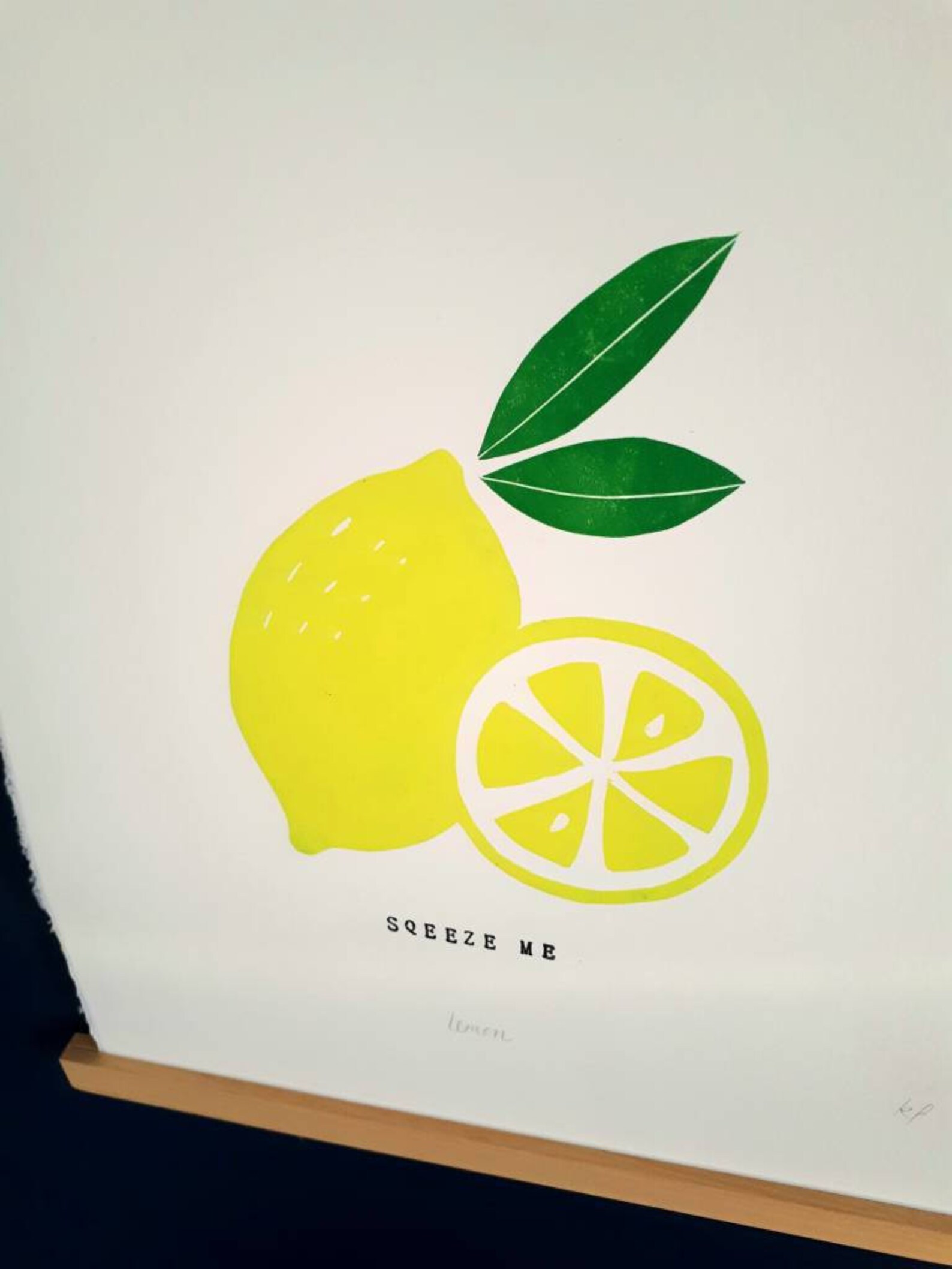 Squeeze Me Lemon Linocut Print - Etsy