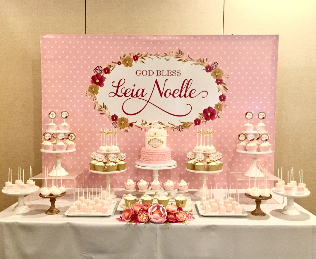 Pink and Gold Backdrop - .JPEG File via Email Delivery - You Print Your ...