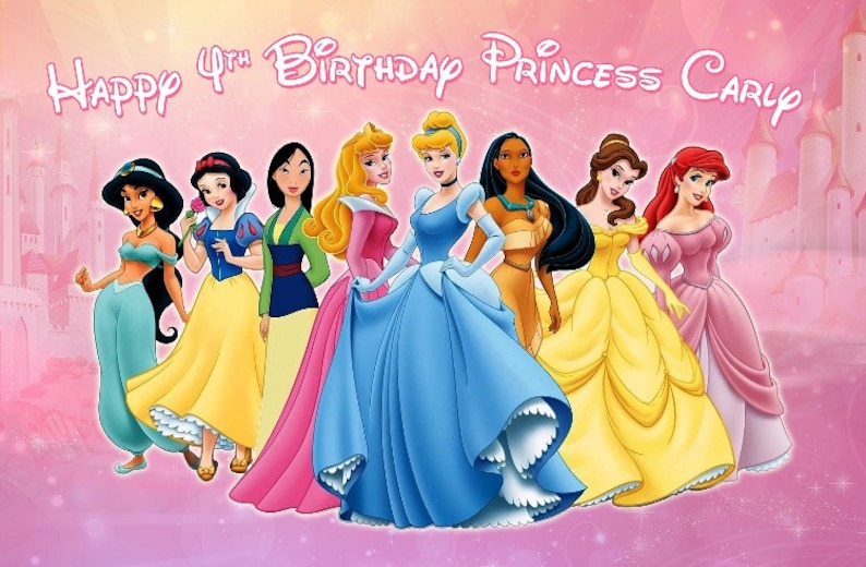 Disney Princess Themed Backdrop .JPEG File via Email Delivery - Etsy