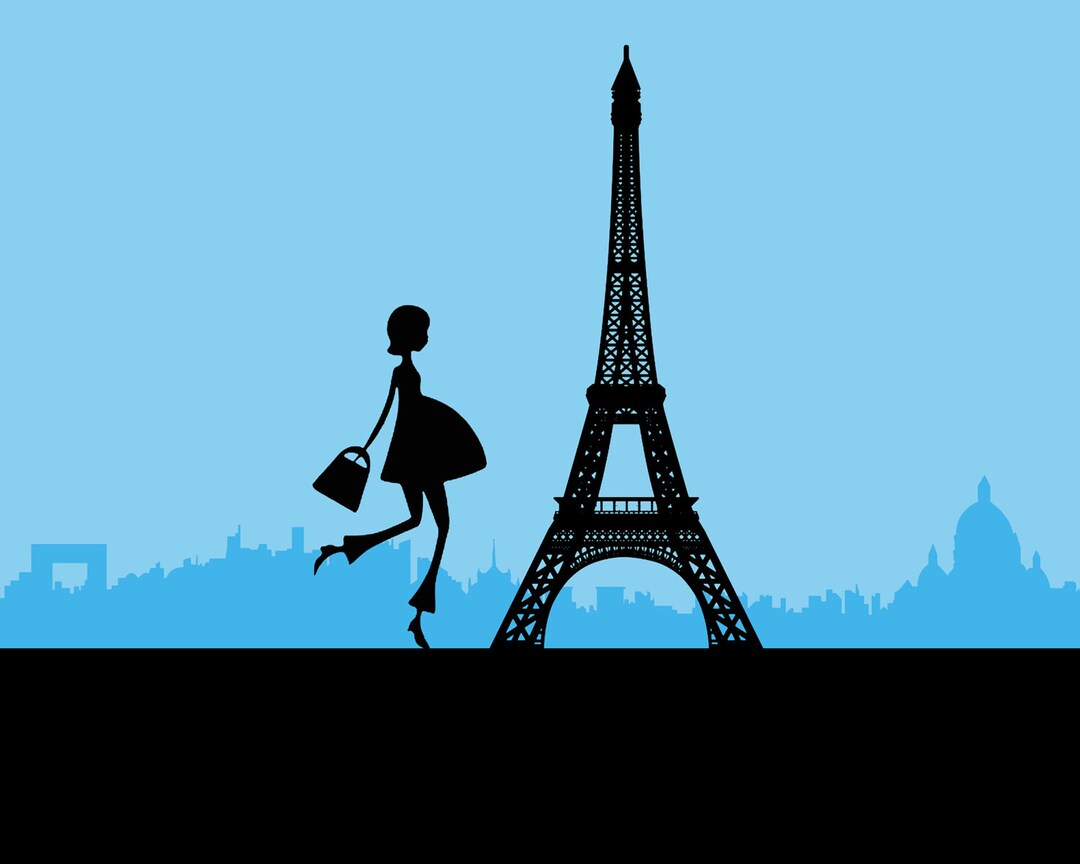 Printable Baby Blue Paris Themed Baby Shower Backdrop - 3ft X 4ft ...