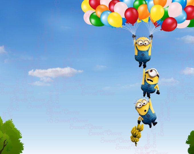 Minions Hanging Printable Backdrop - 3ftx5ft- Digital File Only - You ...