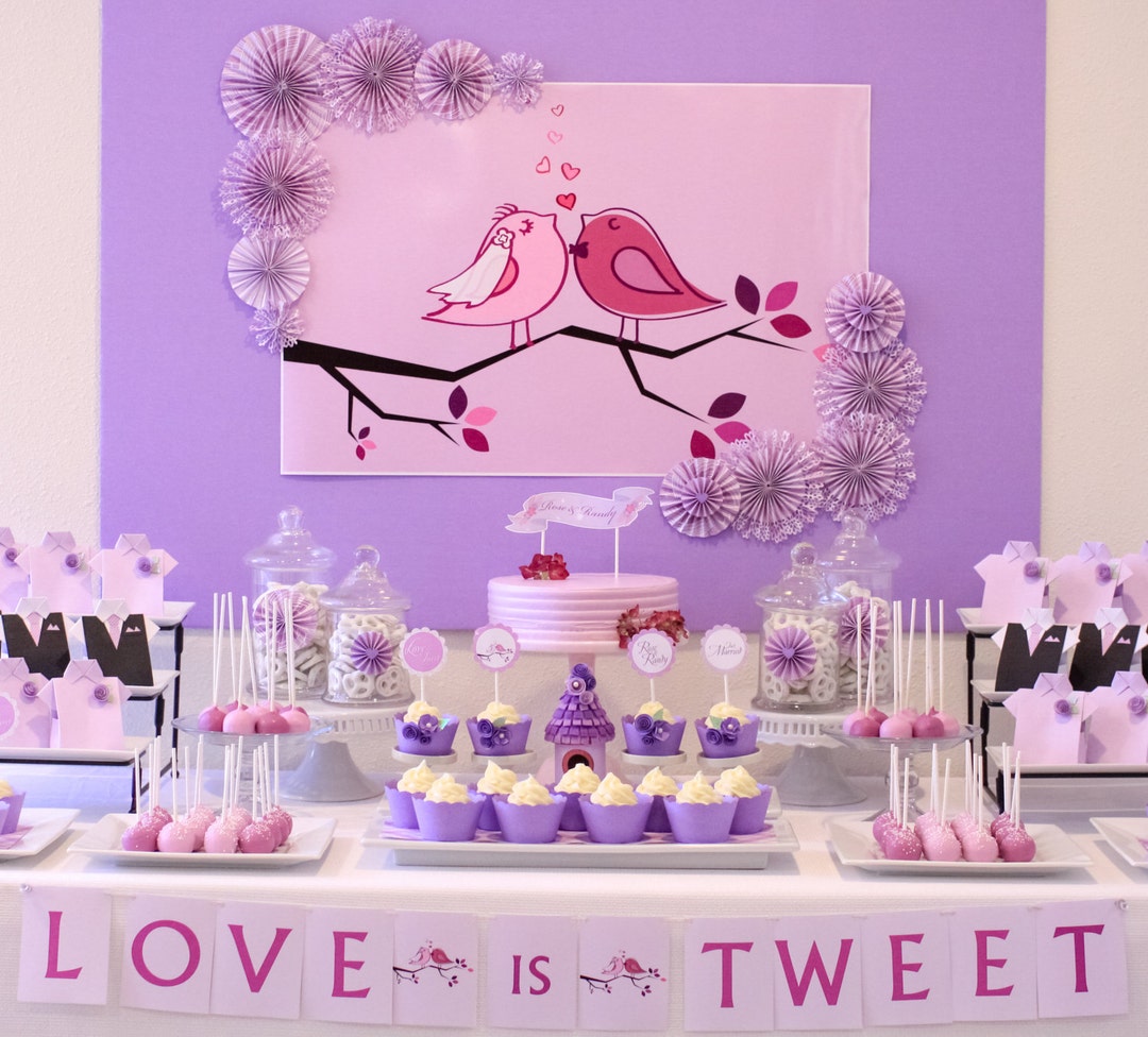 Love Birds Themed Wedding Backdrop- Printable 20" X 30" INSTANT ...