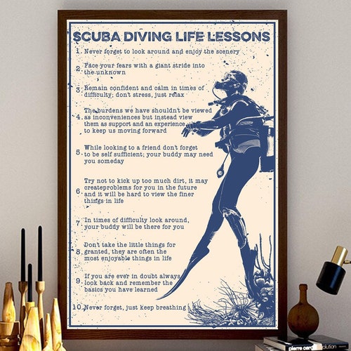 Diver Wall Art // Scuba Diving Print Explore the World - Etsy
