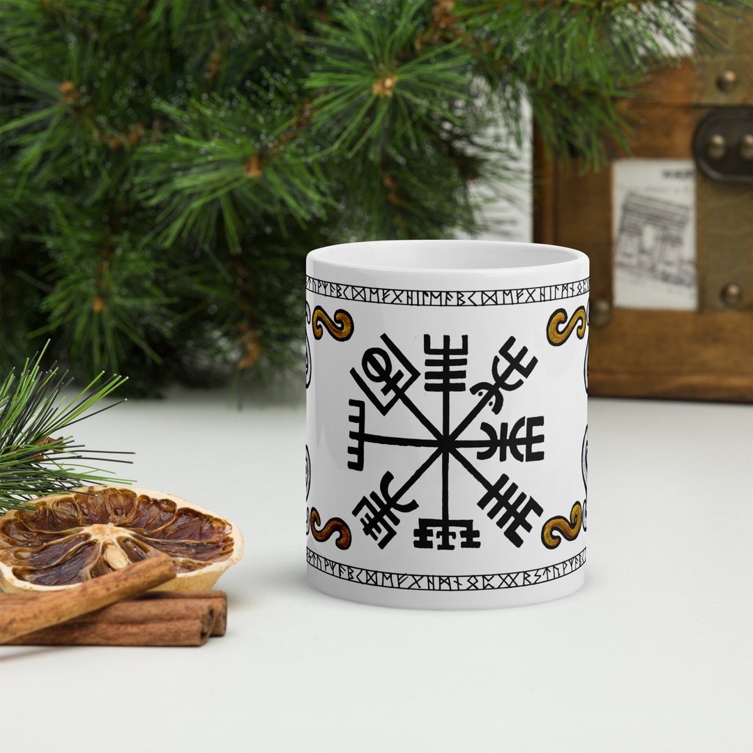 Witch TEA CUP With VEGVISIR and Decorations Totally Handmade and ...