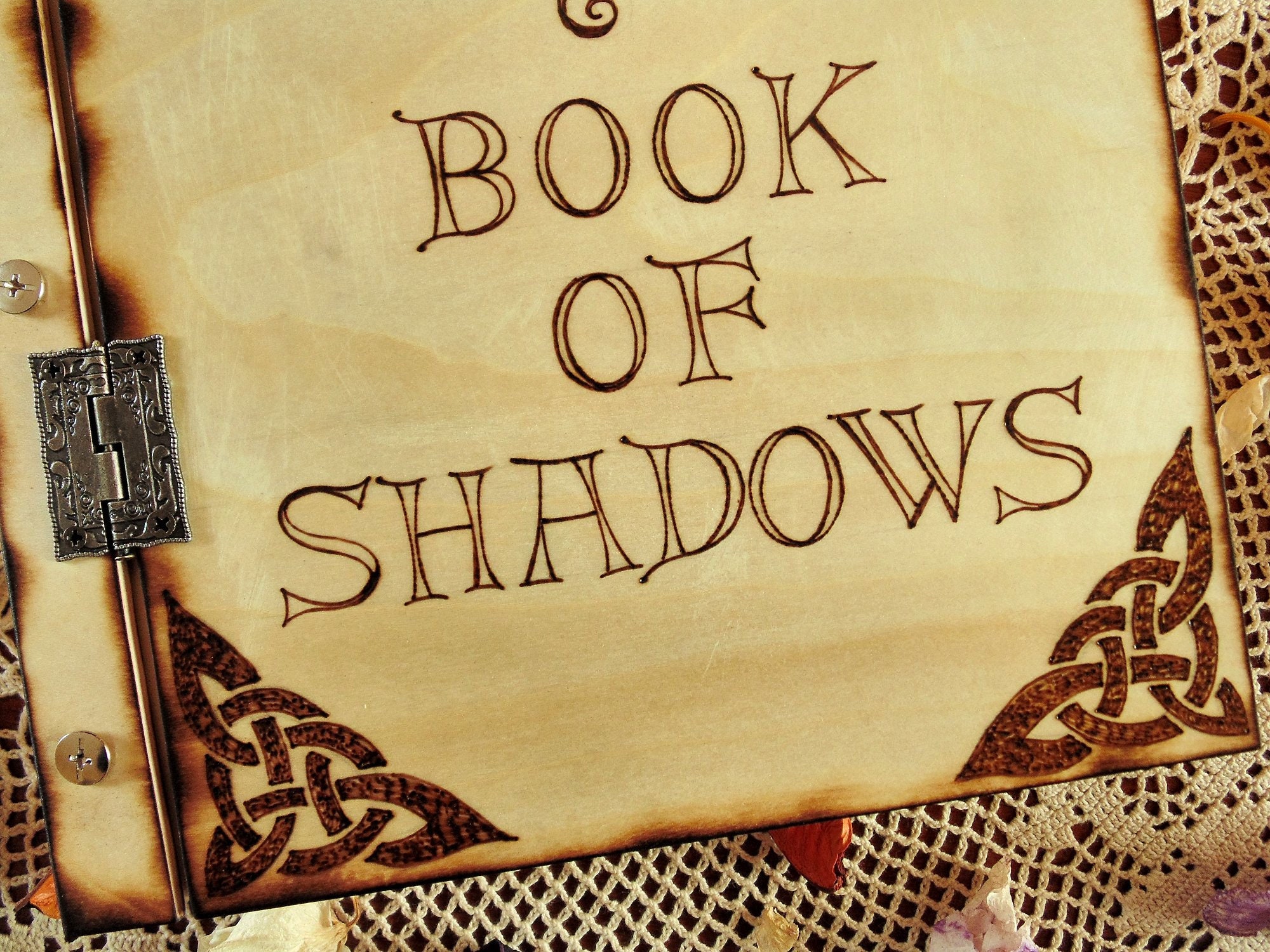 Book of Shadows With Wooden Cover and Screws, Removable Pages - BIG ...