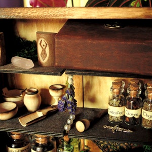 Witch Wicca Cabinet Altar Set Started Kit Witch Magic Tools Pagan Book ...