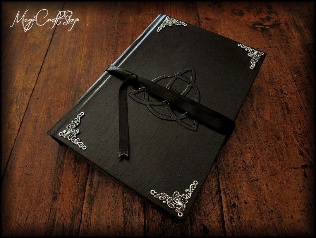 Book Of Shadows Gothic With Triquetra Medium Size 22x16 Cm Customizable