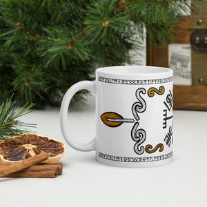 Witch TEA CUP With VEGVISIR and Decorations Totally Handmade and ...