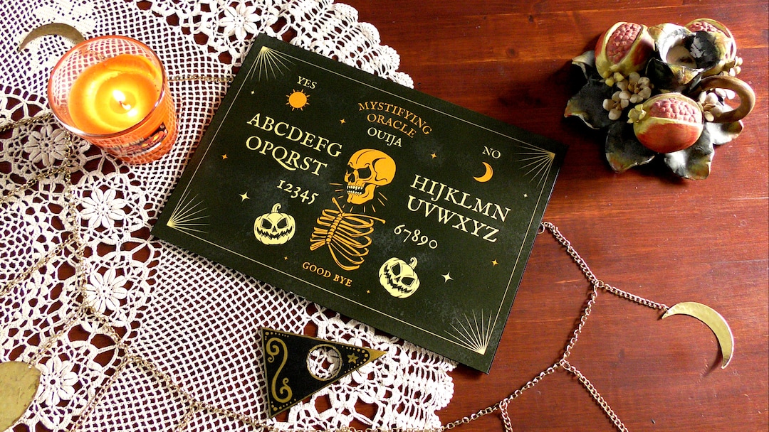 Ouija Board HALLOWEEN With Pumpkins and Skull Decoupage Made Wicca ...