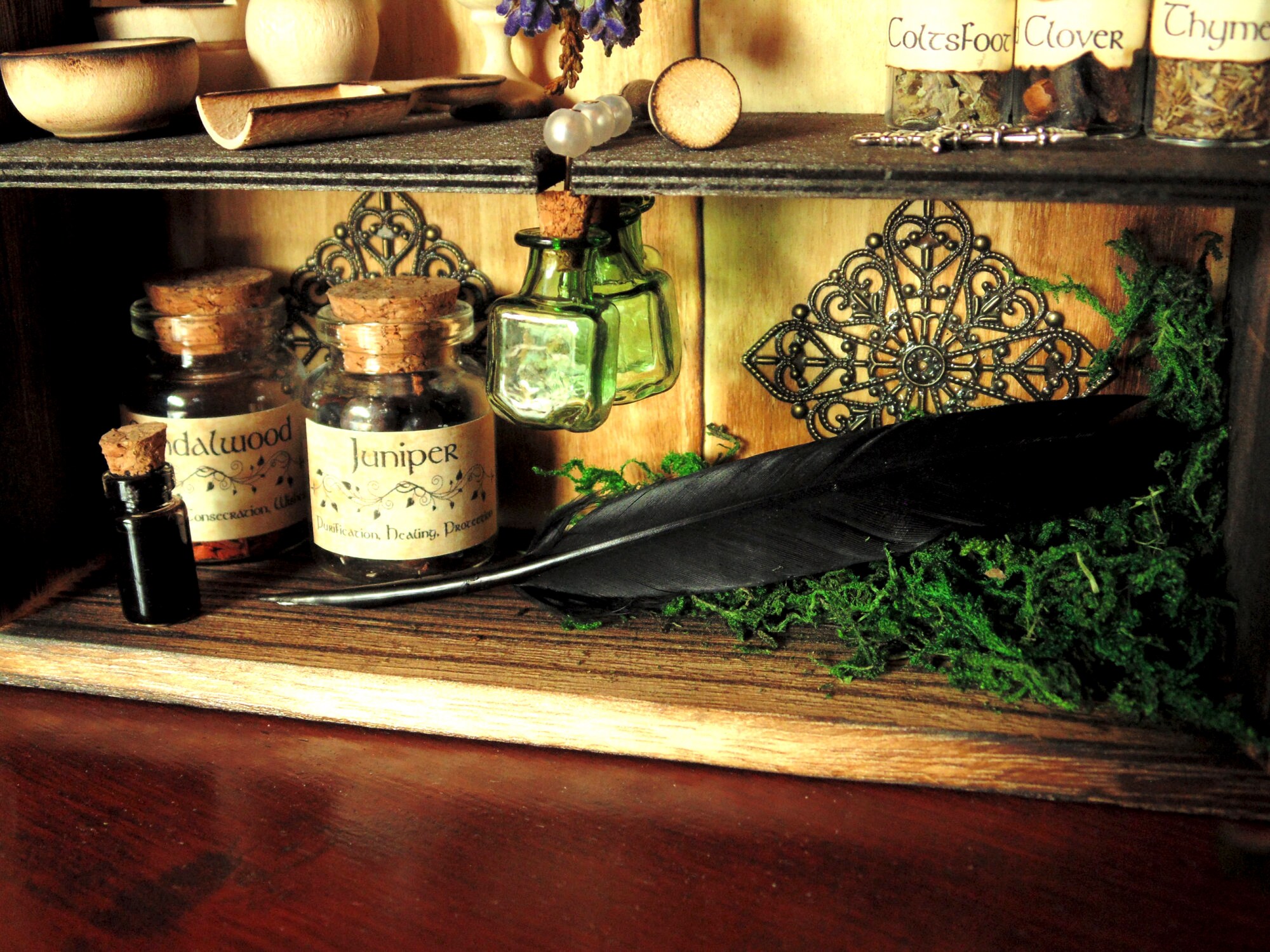 Witch Wicca Cabinet Altar Set Started Kit Witch Magic Tools Pagan Book ...