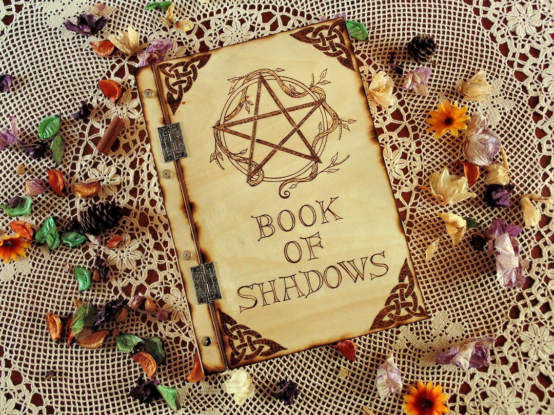 Book of Shadows With Wooden Cover and Screws, Removable Pages - BIG ...