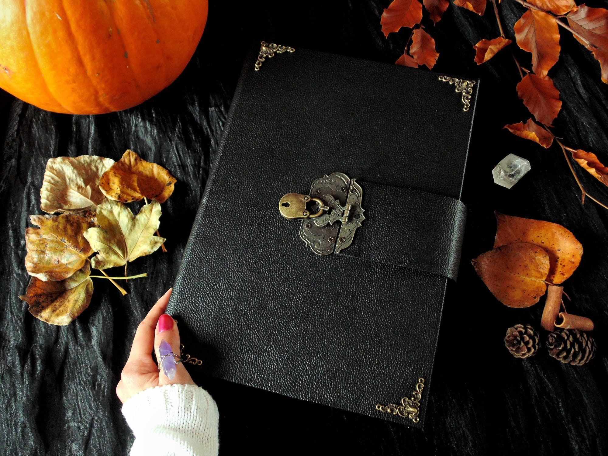 Book of Shadows With Lock Padlock Key and Screws Removable Pages - BIG ...