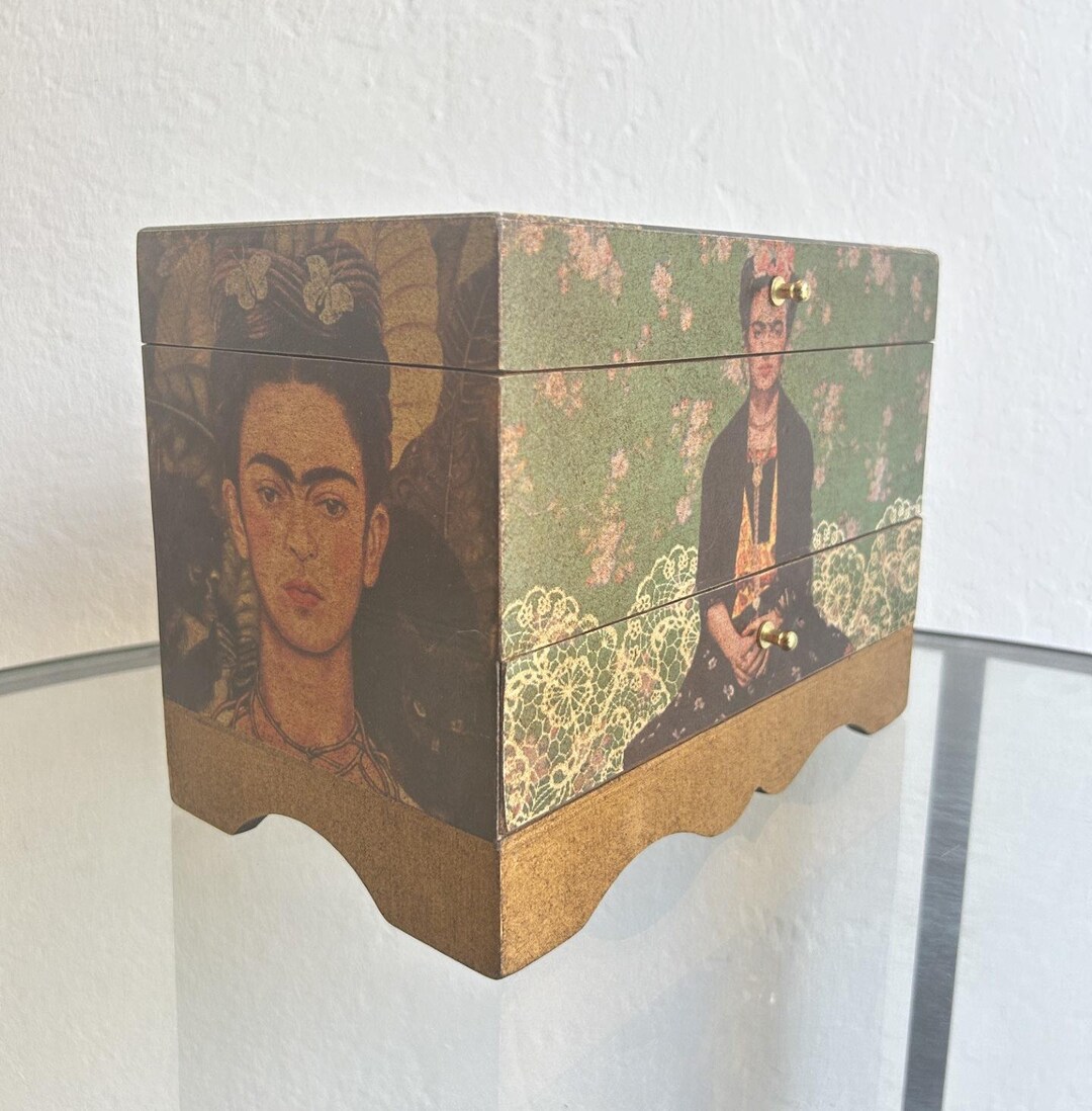 Decoupage Frida Kahlo Jewelry Chest: Pinewood Keepsake Box - Etsy