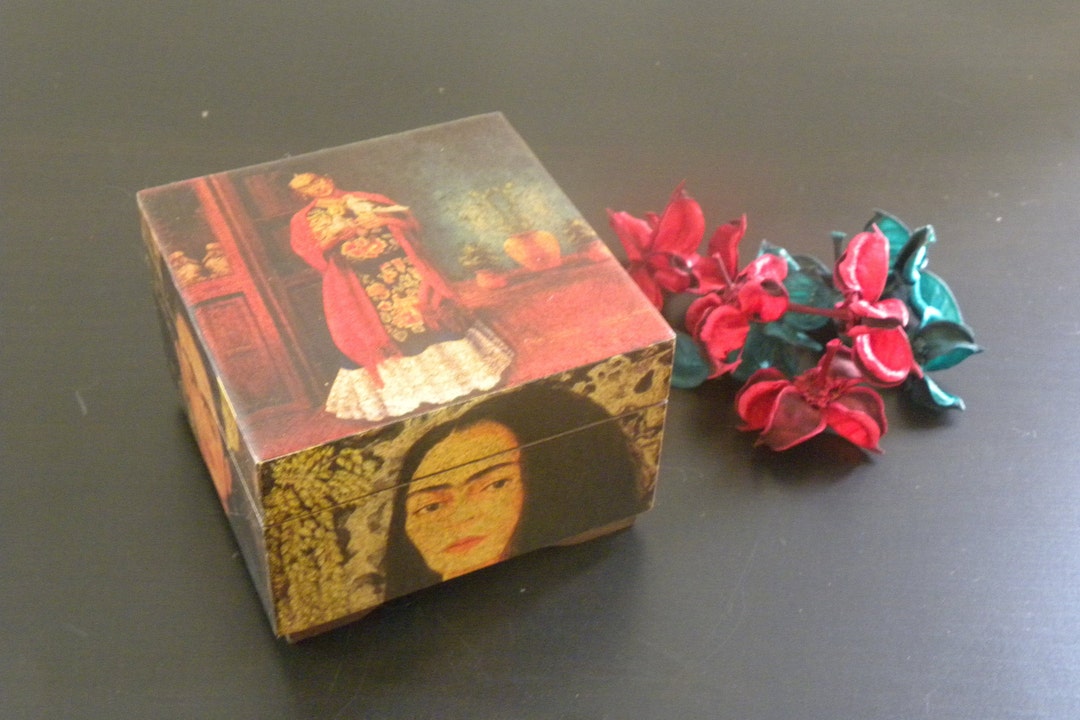 Decoupage Frida Kahlo Keepsake Chest Box: Wooden Jewelry Box - Etsy