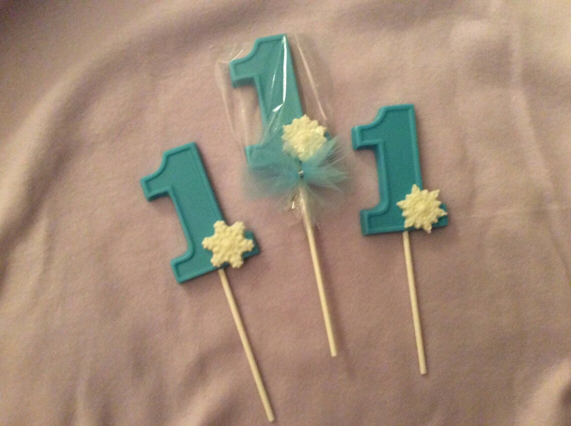 First Birthday Number One Frozen Disney Chocoate Lollipops | Etsy