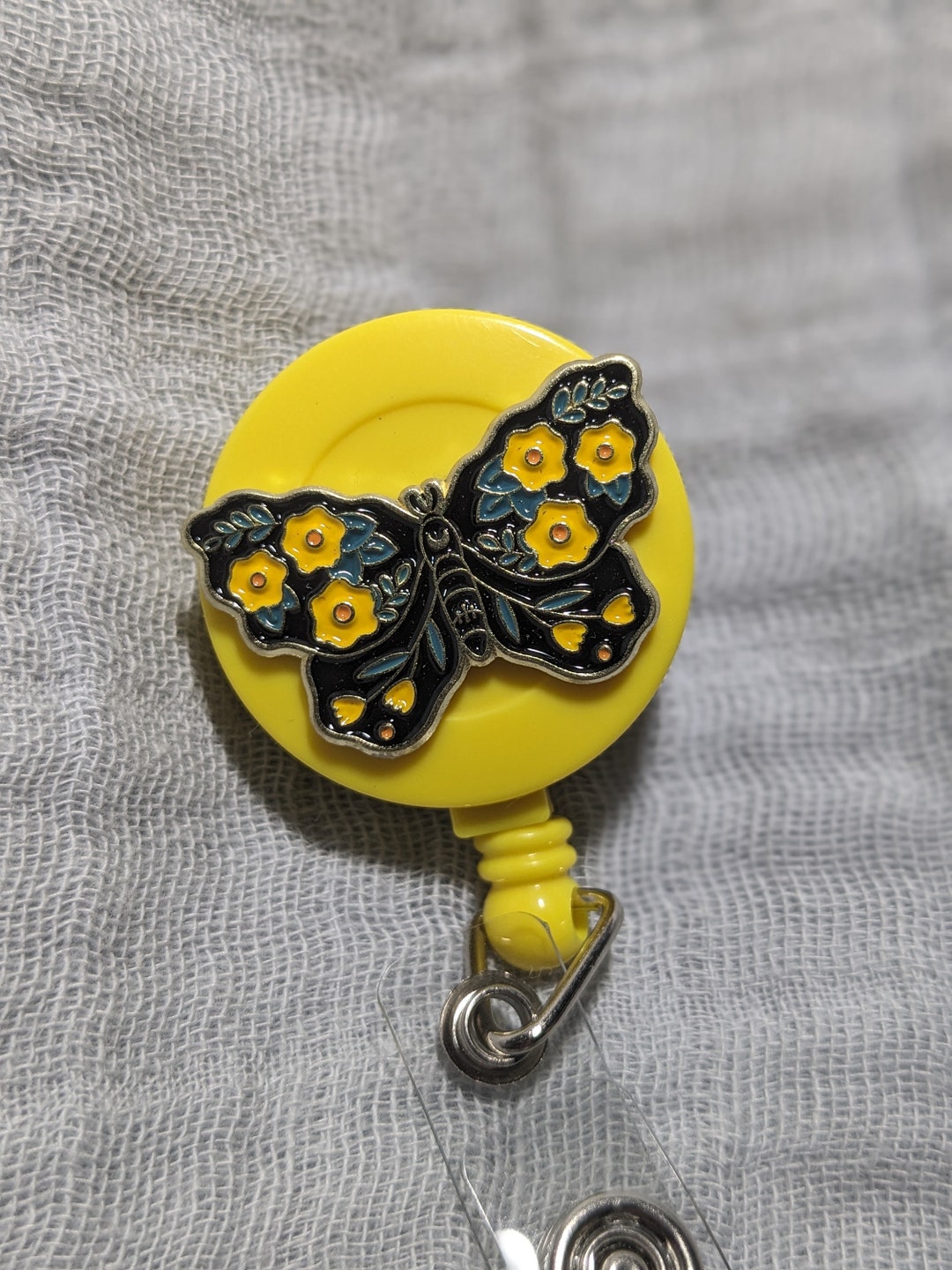 Butterfly Badge Reel - Pretty Badge Reel Alligator Clip - Etsy