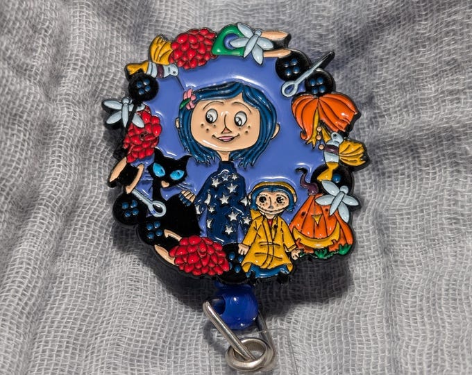 Coraline Badge Reel - Cute Cartoon Badge Reel Alligator Clip - Etsy