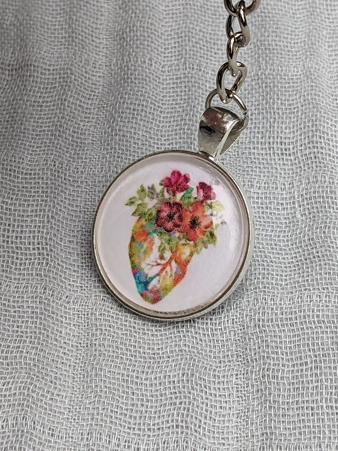 Keychain - Silver Heart Anatomy Keychain - Etsy