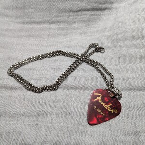 Guitar Pick Necklace - Red - Etsy