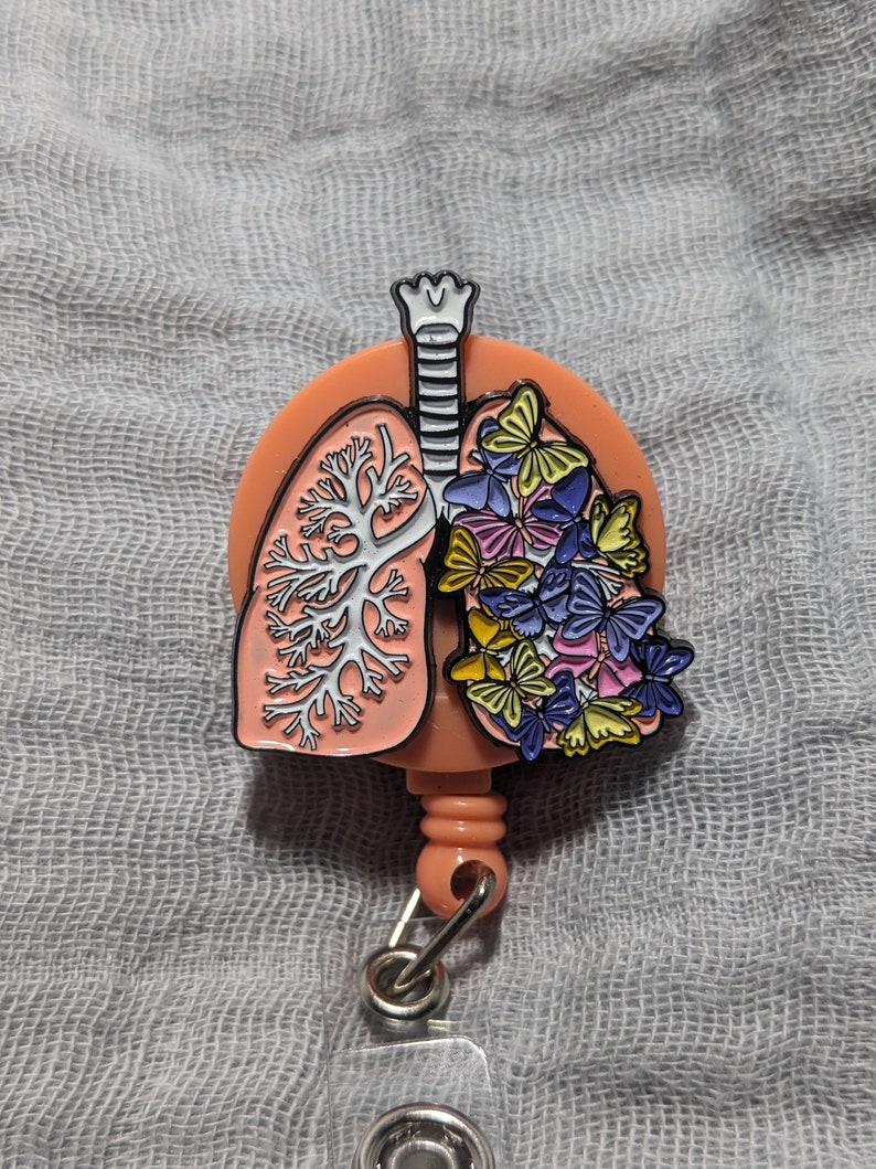 Respiratory Butterfly Lungs Badge Reel Alligator Clip - Etsy