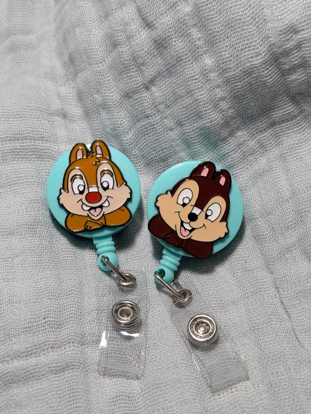 Work Besties Badge Reels - Chip and Dale Badge Reels Alligator Clip - Etsy