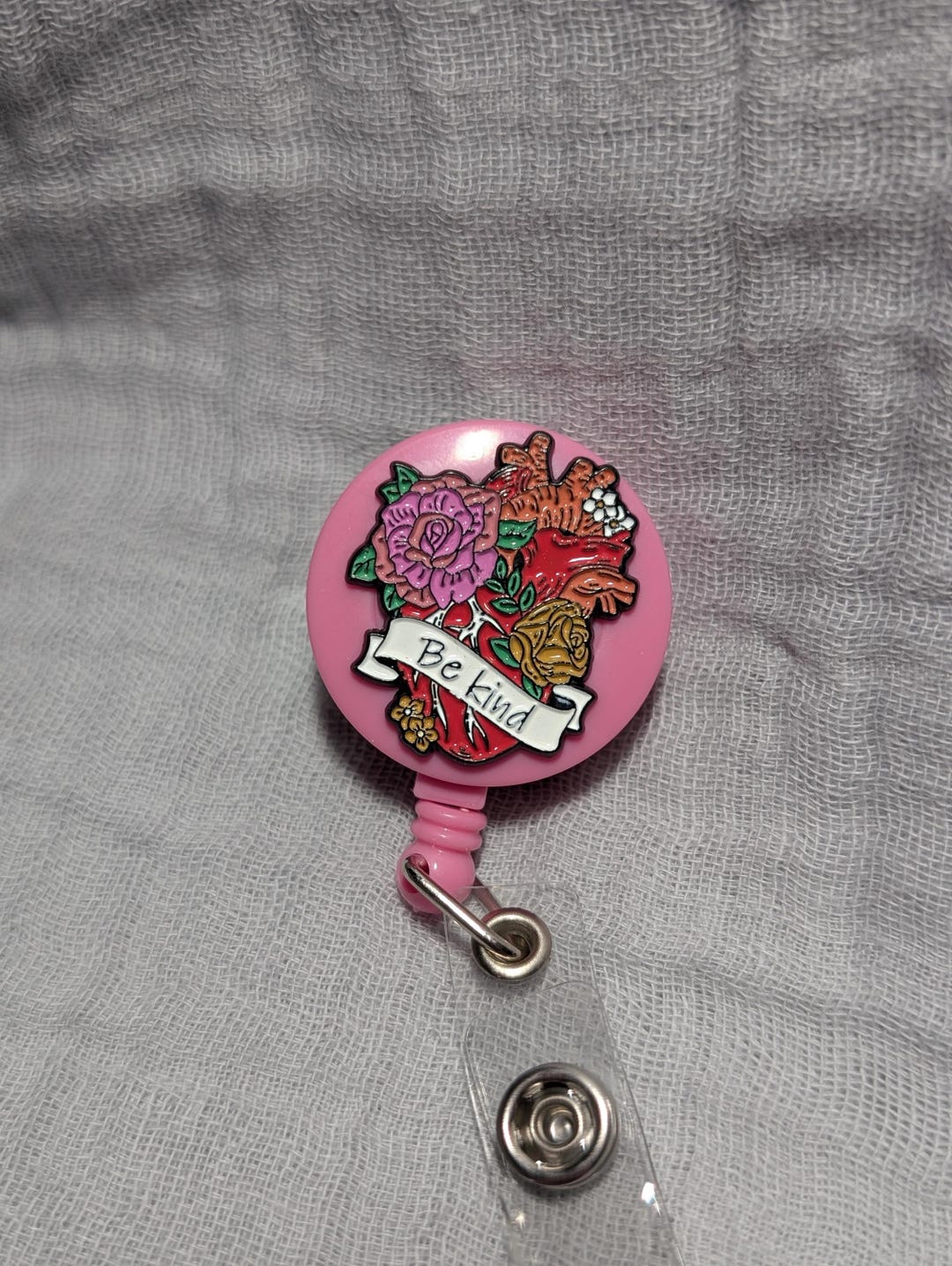 Cardiac Badge Reel Be Kind Heart Badge Reel Cardiology Badge Reel ...