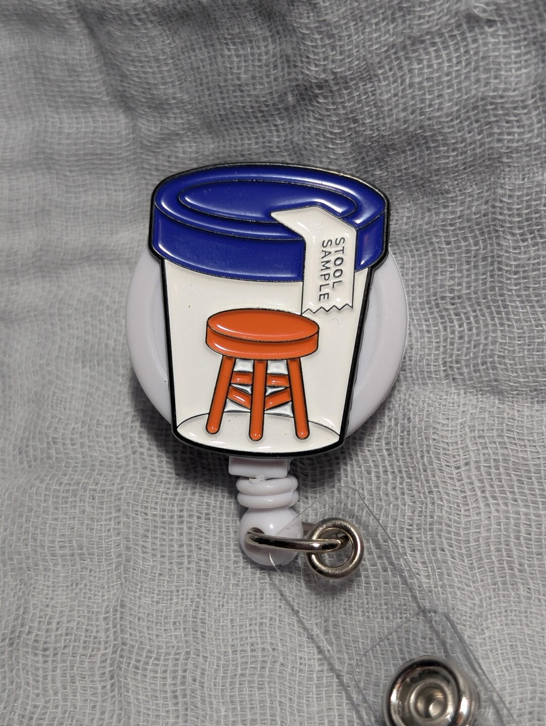 GI Stool Sample Badge Reel Alligator Clip - Etsy