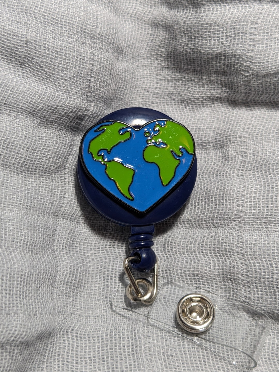 Earth Badge Reel - I Love the Earth Badge Reel Belt Clip - Etsy