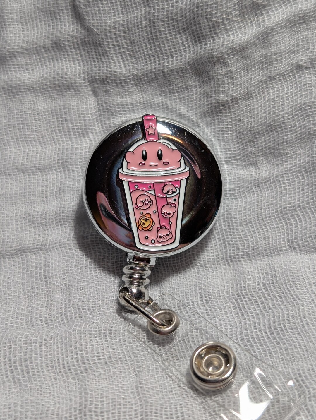 Kirby Coffee Cup Badge Reel Belt Clip - Etsy