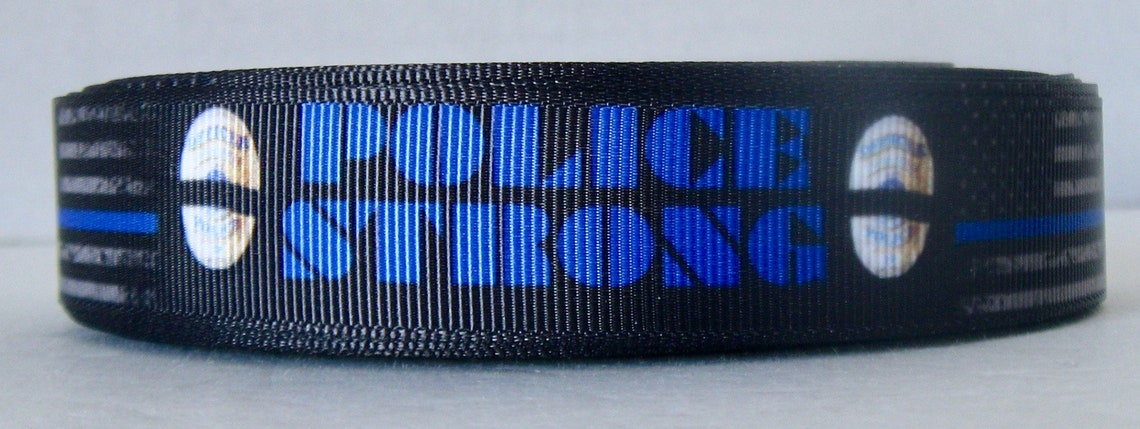 POLICE STRONG Ribbon Dog Collars Back the Blue Police Strong - Etsy
