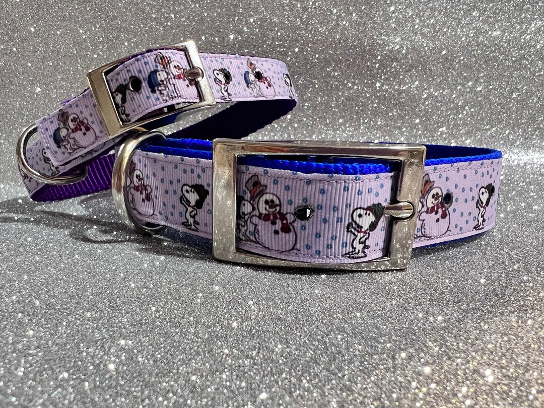 Snoopy's Snowman Dog Collar, Winter Dog Collar - Etsy