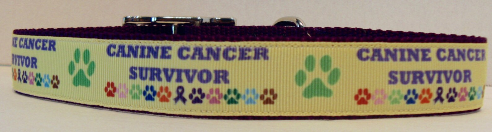 Canine Cancer Survivor Ribbon Dog Collar-Canine Cancer | Etsy