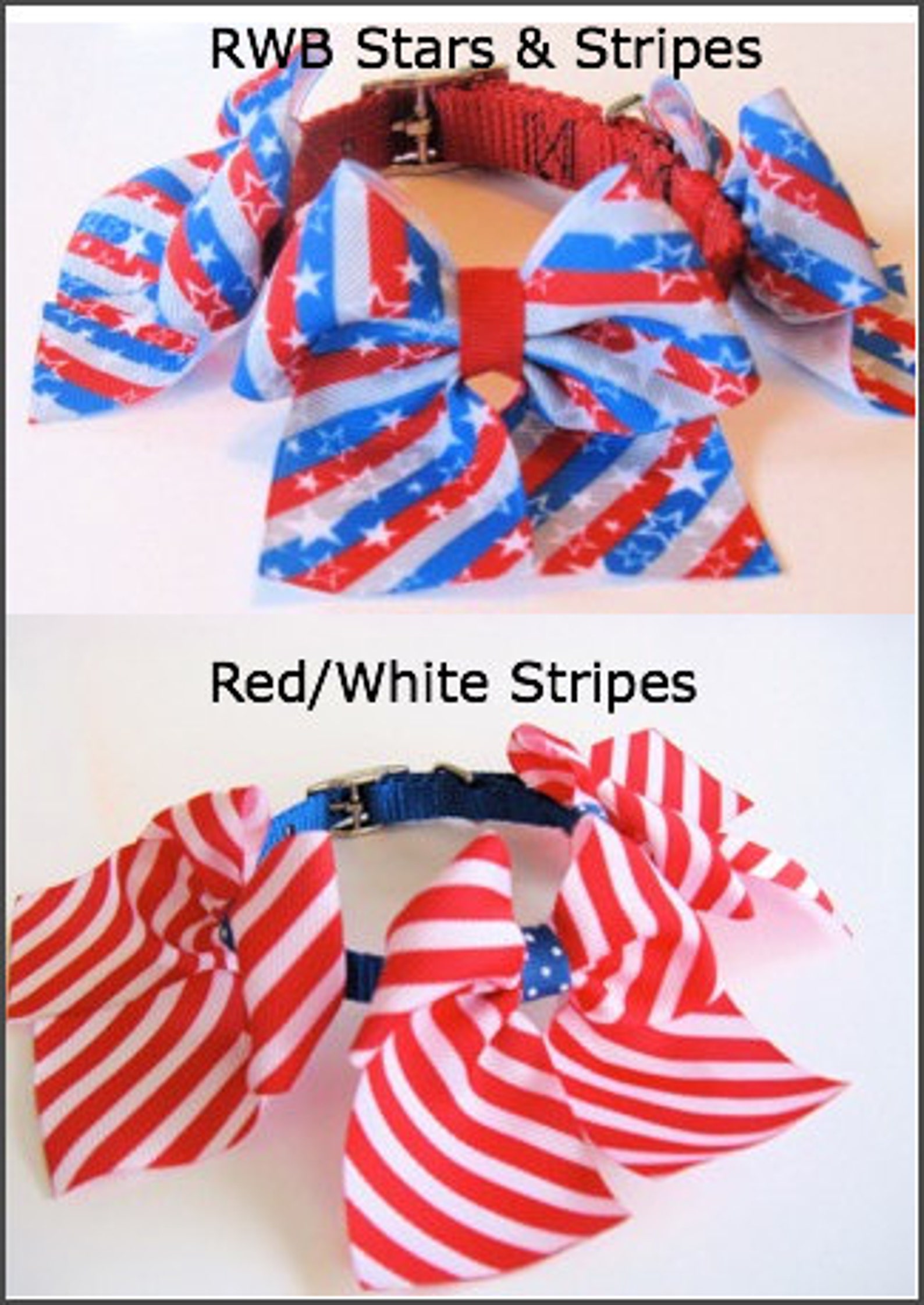 Independence/Patriotic Large Bow Collar-American Flag | Etsy