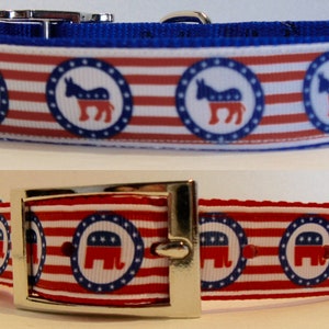Democrat or Republican Cat and Dog Collars-red,white & Blue-the WHITE ...