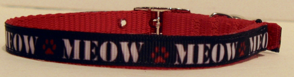 WOOF or MEOW Cat and Dog Collars, Cat Breakaway Collar, Dog Collar and ...