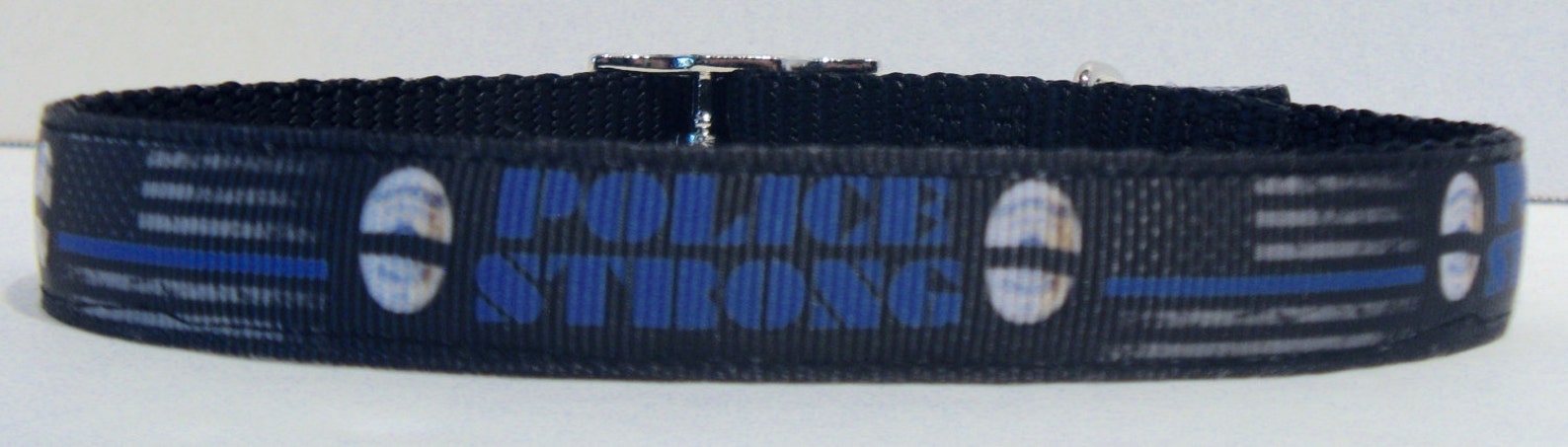 POLICE STRONG Ribbon Dog Collars Back the Blue Police Strong - Etsy