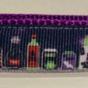 Halloween Magic Potions Ribbon Dog Collar-devil's Night Libations Dog ...