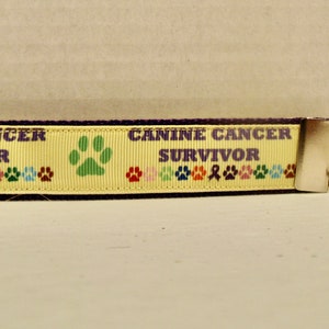 Canine Cancer Survivor Ribbon Dog Collar-canine Cancer Awarenessalso ...