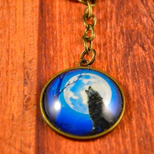 Wolf Key Chain, Wolf Key Ring, Wolf Gift, Rainbow Wolf, Pagan Key Chain ...