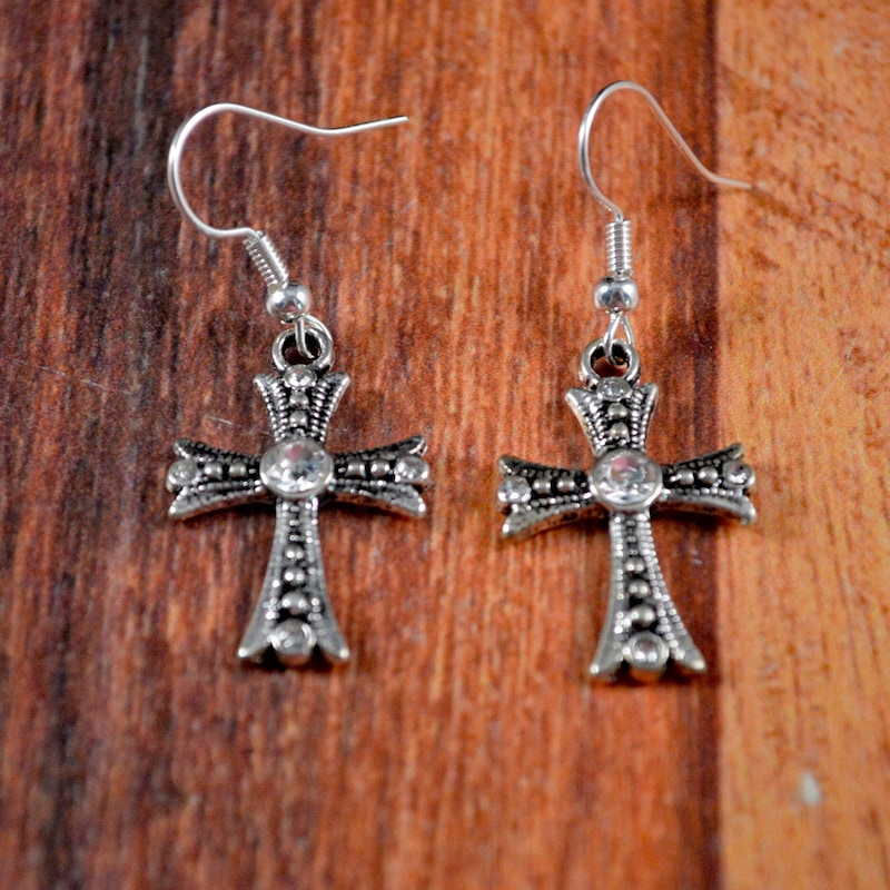 Cross Earrings - Etsy