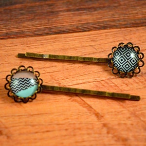 Black Bobby Pins, Modern Bobby Pins, Modern Pins, Chevron Hair Pins ...