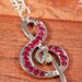 Rhinestone Treble Clef Silver Plated Necklace, Musical Note Necklace ...